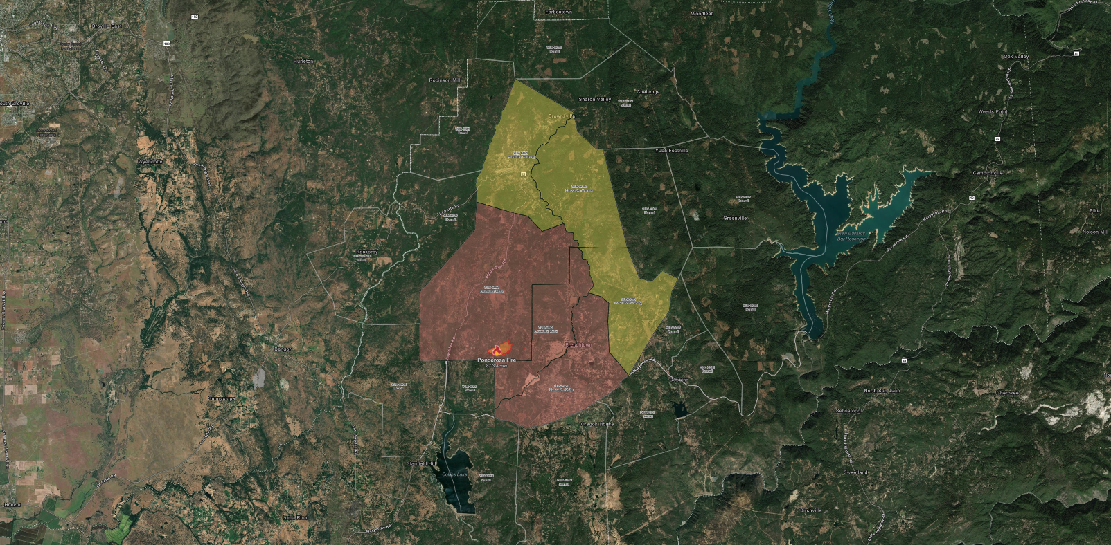 Ponderosa Fire grows to 87 acres with 0% containment: Evacuation orders ...